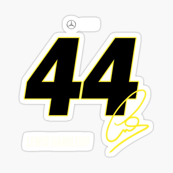 "Lewis Hamilton 44" Sticker by FinnickArrow | Redbubble