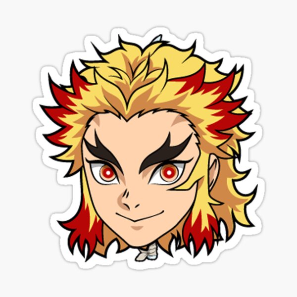 "Demon Slayer Rengoku face" Sticker by GravityZeRo | Redbubble