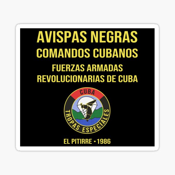 "Cuba Army Black Wasp Cuban Special Forces #1987" Sticker for Sale by ...