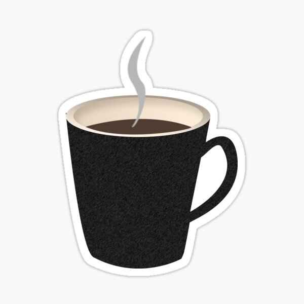 "Cute Retro Texture Black Cup of Coffee" Sticker by Ankerd | Redbubble
