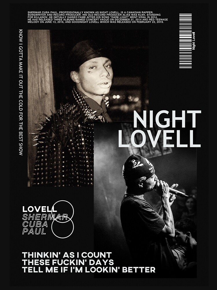 "NIGHT LOVELL POSTER" T-shirt for Sale by soundwaveposter | Redbubble ...