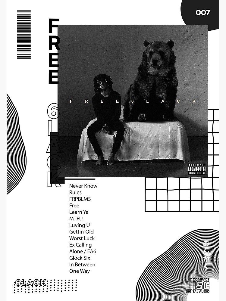 "FREE 6LACK POSTER" Poster by soundwaveposter | Redbubble