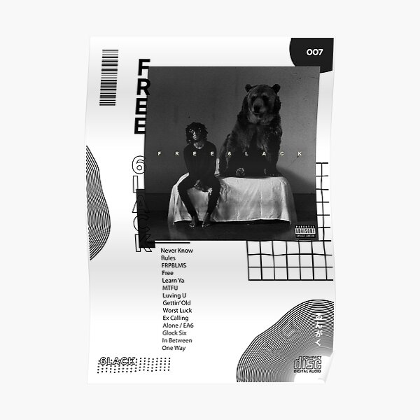 "FREE 6LACK POSTER" Poster by soundwaveposter | Redbubble