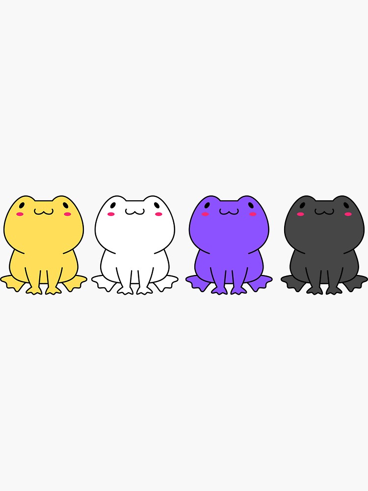 "Cute Subtle Nonbinary Pride Frogs, Discreet Enby Flag" Sticker by ...