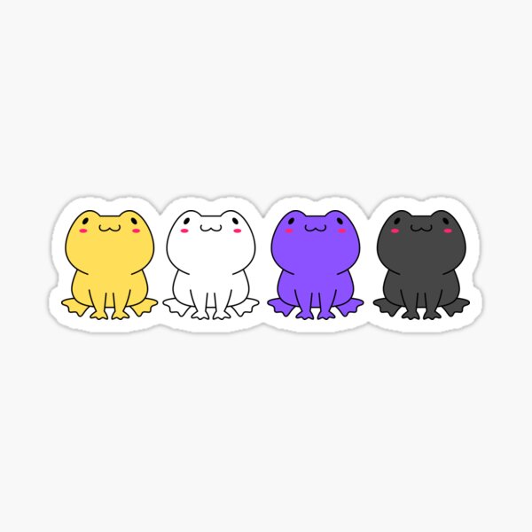 "Cute Subtle Nonbinary Pride Frogs, Discreet Enby Flag" Sticker by ...