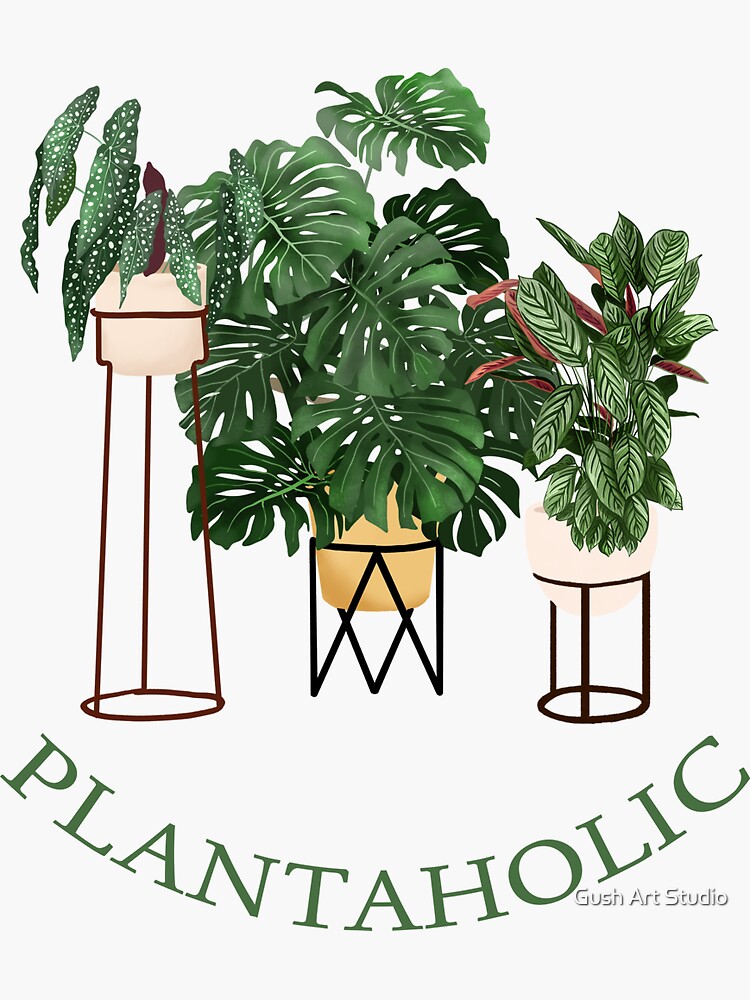 Plantaholic House Plants Collection Illustration Sticker By