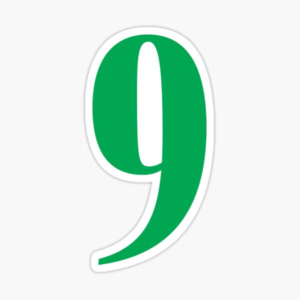 "Number 9 - nine " Sticker for Sale by Mehwish | Redbubble