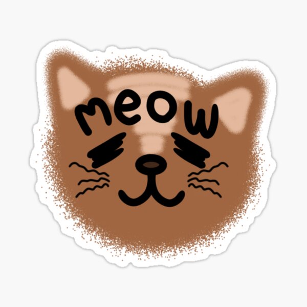 "cute tired kitty " Sticker for Sale by meowwah | Redbubble