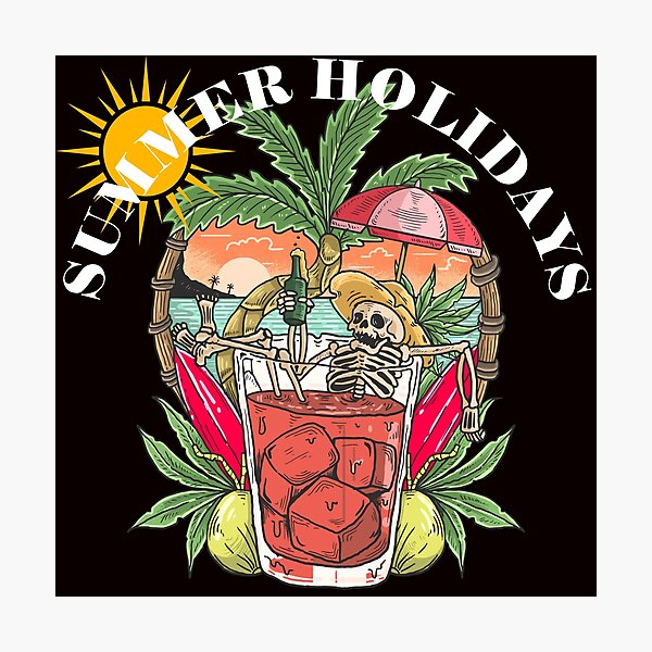 "Skelett am Strand unter Palmen das die Sommerferien genießt" Fotodruck von ReneMM | Redbubble