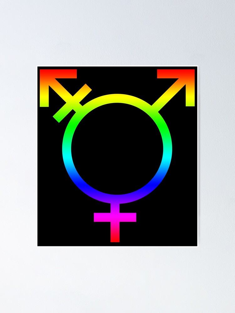 "Transgender / Androgyne Symbol Rainbow " Poster for Sale by ...