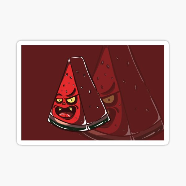 "watermelon monster character" Sticker by EminoffDesigns | Redbubble