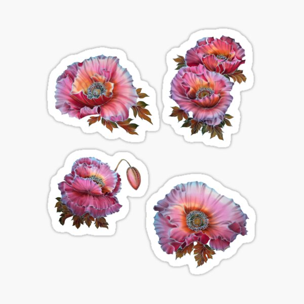 "Poppy stickers" Sticker for Sale by MerWishes | Redbubble