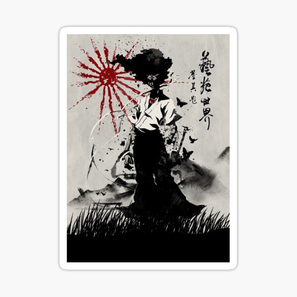 "Afro samurai" Sticker by albirezeki | Redbubble