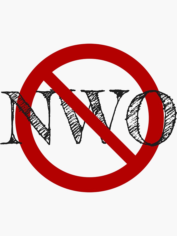 "No NWO (Black Writting)" Sticker by D-Luk | Redbubble