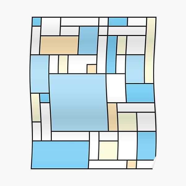 "Composition No.1 Blue & Yellow Pastel" Poster for Sale by ...