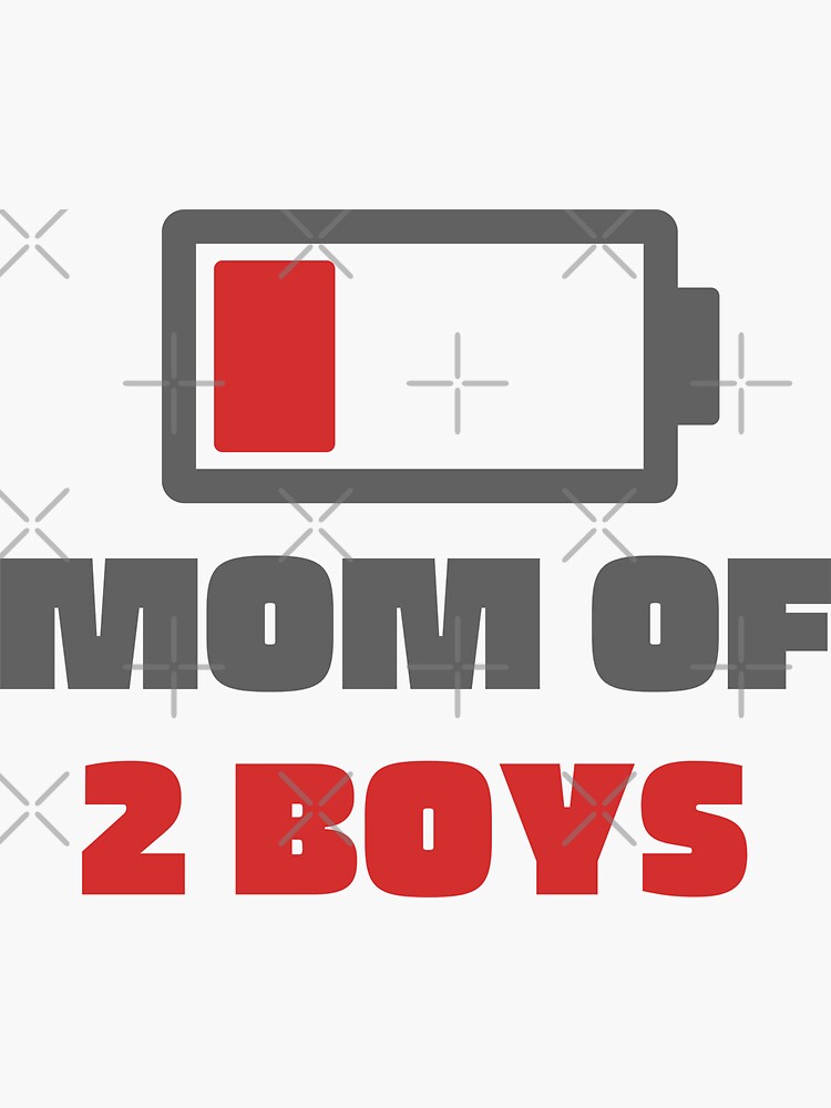"Vintage Mom of Two Boys Bold Typography " Sticker by X-Trends | Redbubble