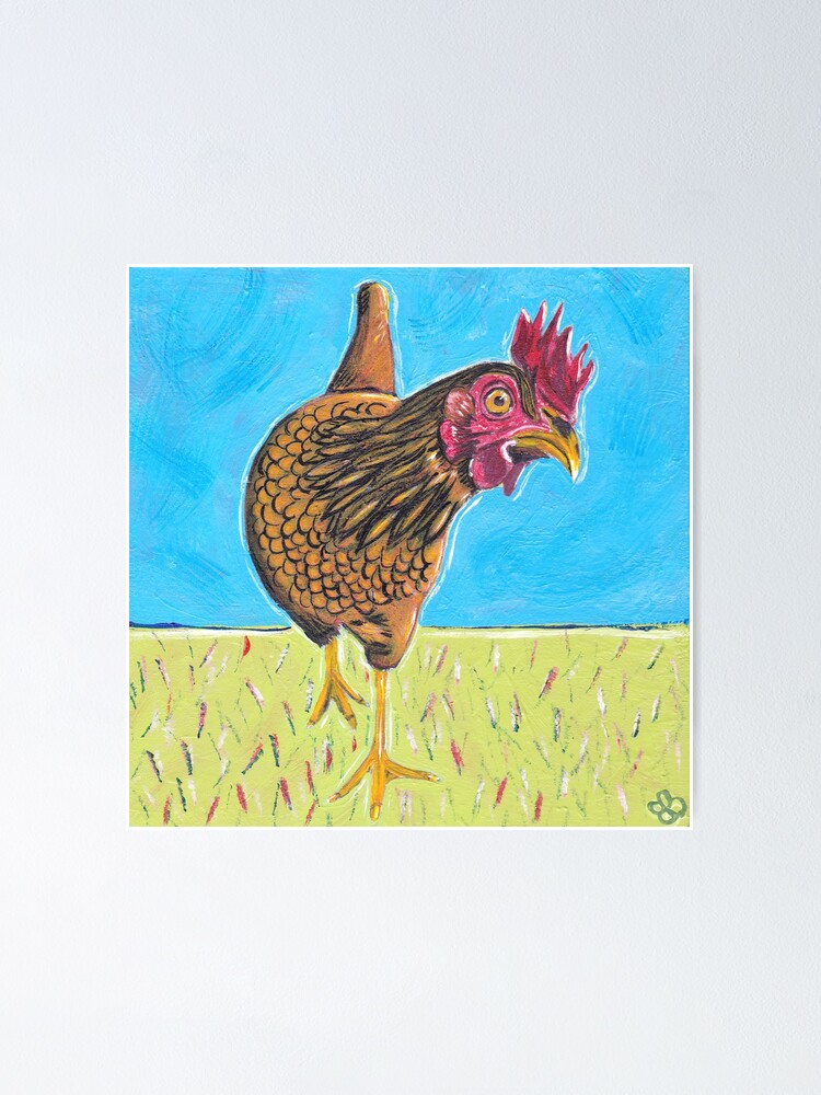 "Rhode Island Red Chicken" Poster for Sale by BarbBarnesArt | Redbubble