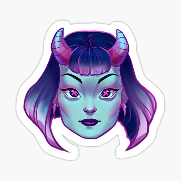 "Violet Demon" Sticker for Sale by ribkaDory | Redbubble