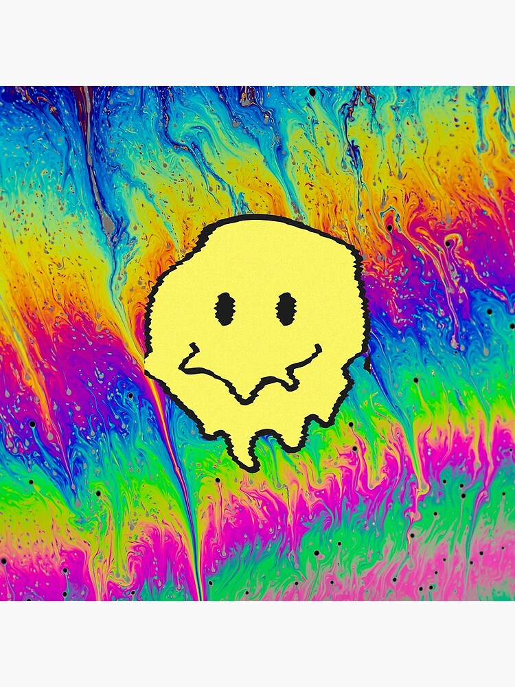 "Psychedelic Smiley Face Melting Trippy Hippie Awakening Fractal ...