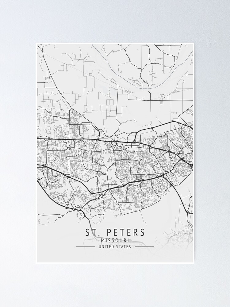"St. Peters - Missouri - US Gray City Map" Poster for Sale by ...