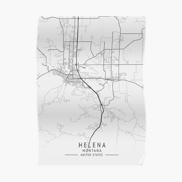 "Helena - Montana - US Gray City Map" Poster for Sale by ctmapprint ...