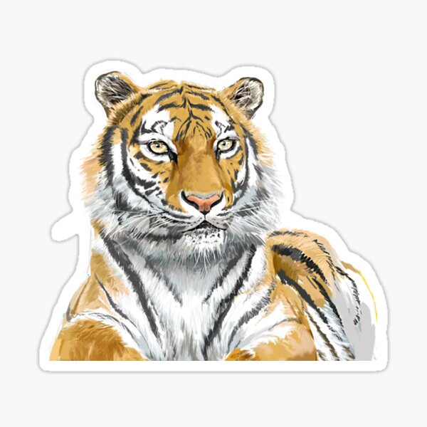"Hand Painted Tiger" Sticker by StoleBalkan | Redbubble