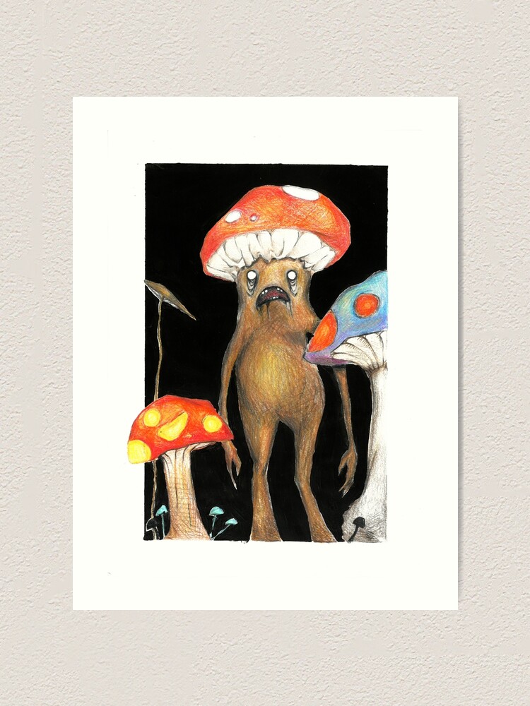 "Mushroom Monster Pencil Drawing" Art Print for Sale by CharliesProject ...