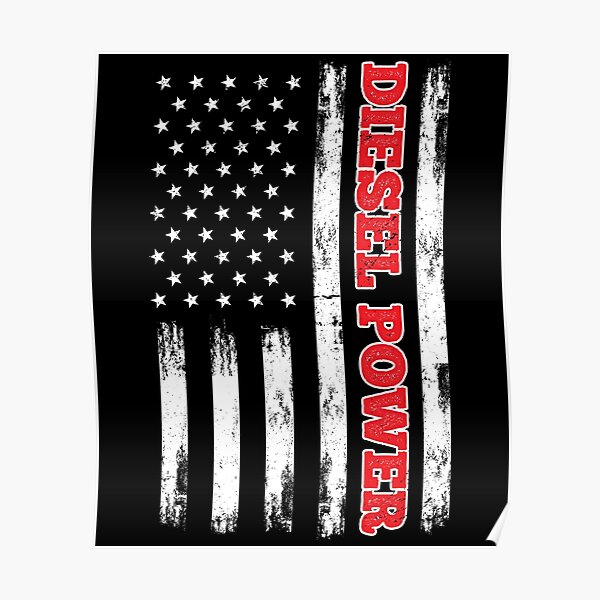"Diesel Power American Flag Sticker" Poster for Sale by ProofBrand ...