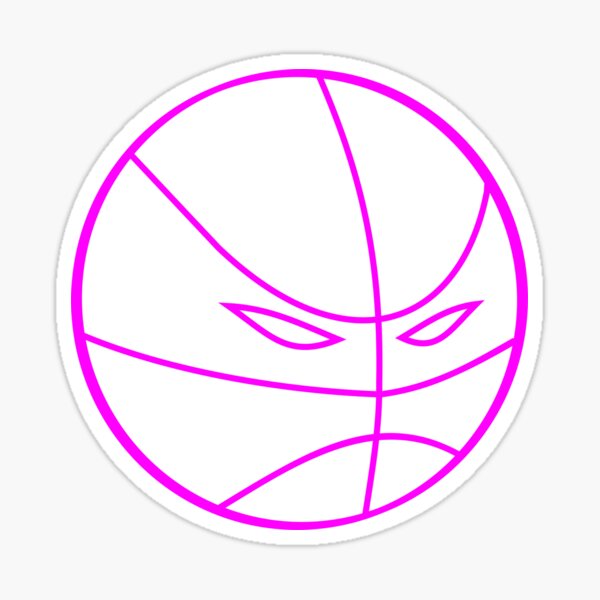"Neon Pink Basketball Logo" Sticker by wilfredobooks | Redbubble