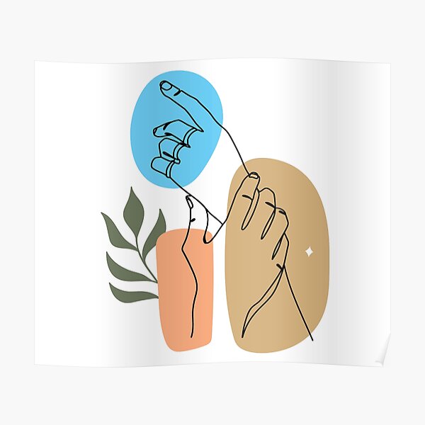 "Beautiful Abstract One Line Drawing Hand Art" Poster for Sale by ...