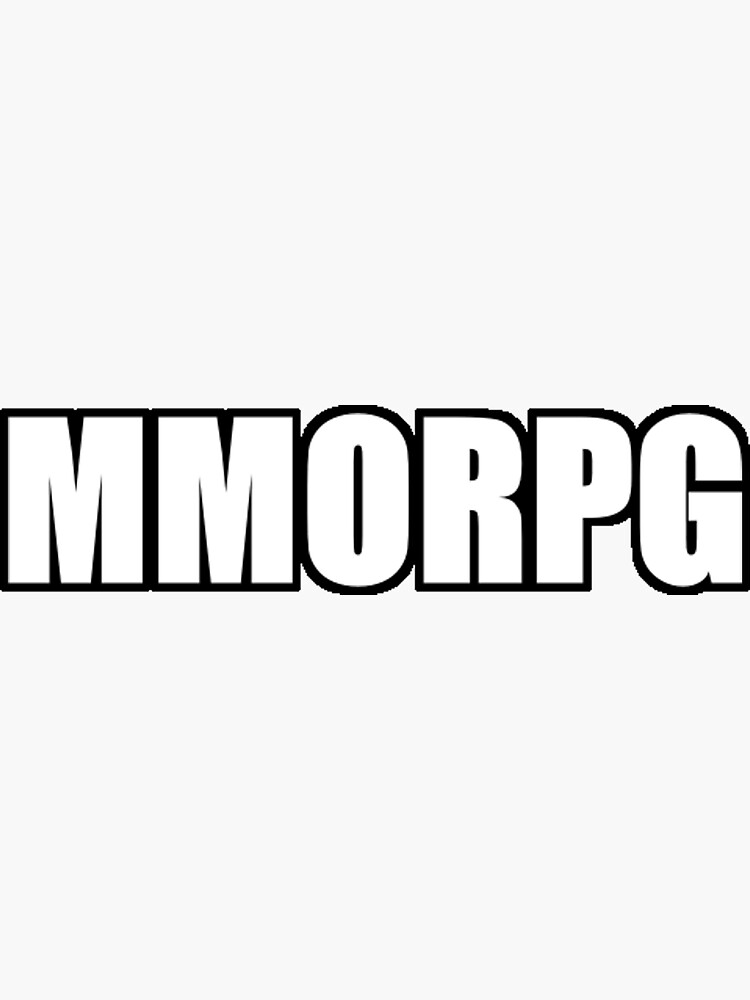 "MMORPG text in high impact" Sticker by MacSquiddles | Redbubble