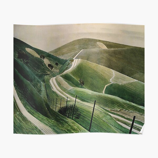 "Chalk Paths Painting by Eric William Ravilious" Poster by Yandix ...
