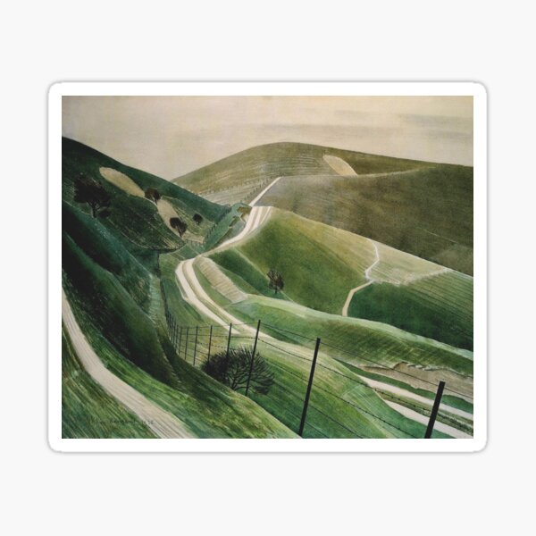 "Chalk Paths Painting by Eric William Ravilious" Sticker by Yandix ...