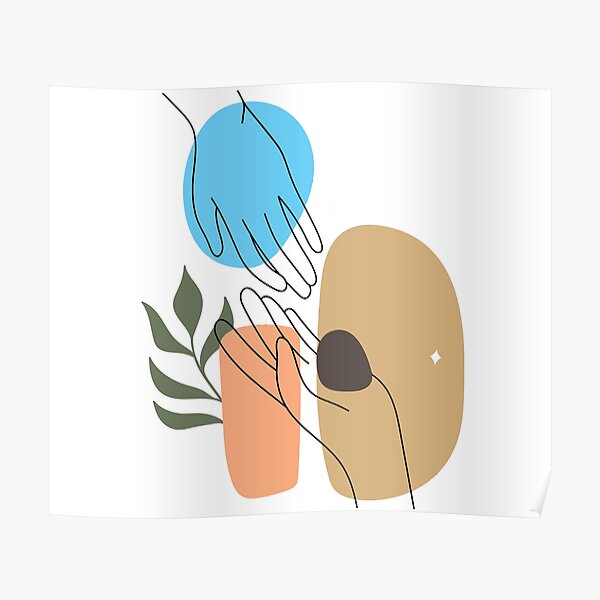 "Beautiful Abstract One Line Drawing Hand Art" Poster for Sale by ...