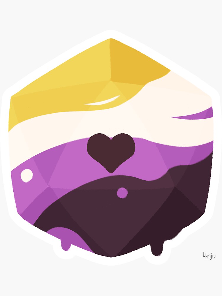 "D20 Non-Binary" Sticker by 4nju | Redbubble