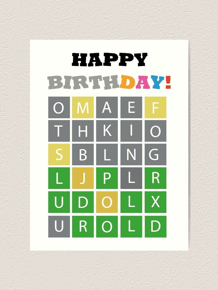 "Wordle Birthday, Happy Birthday, Anniversary, Funny Birthday for Him ...