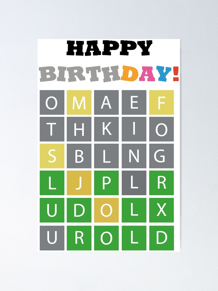 "Wordle Birthday, Happy Birthday, Anniversary, Funny Birthday for Him ...