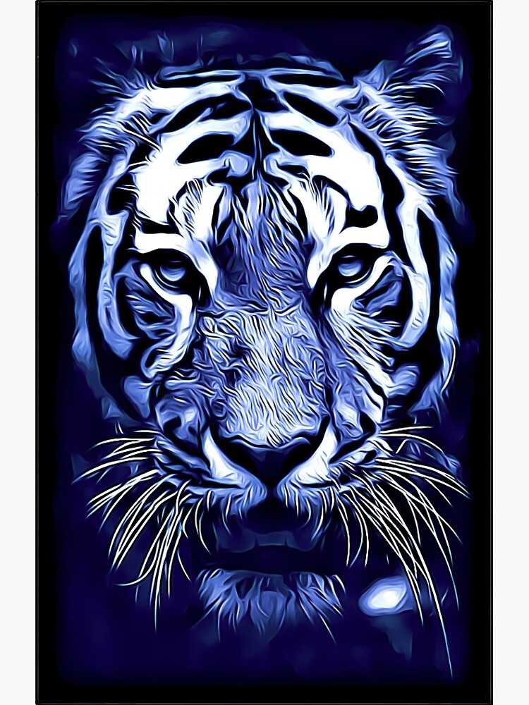 "Blue Tiger face " Sticker by Omega-VP | Redbubble