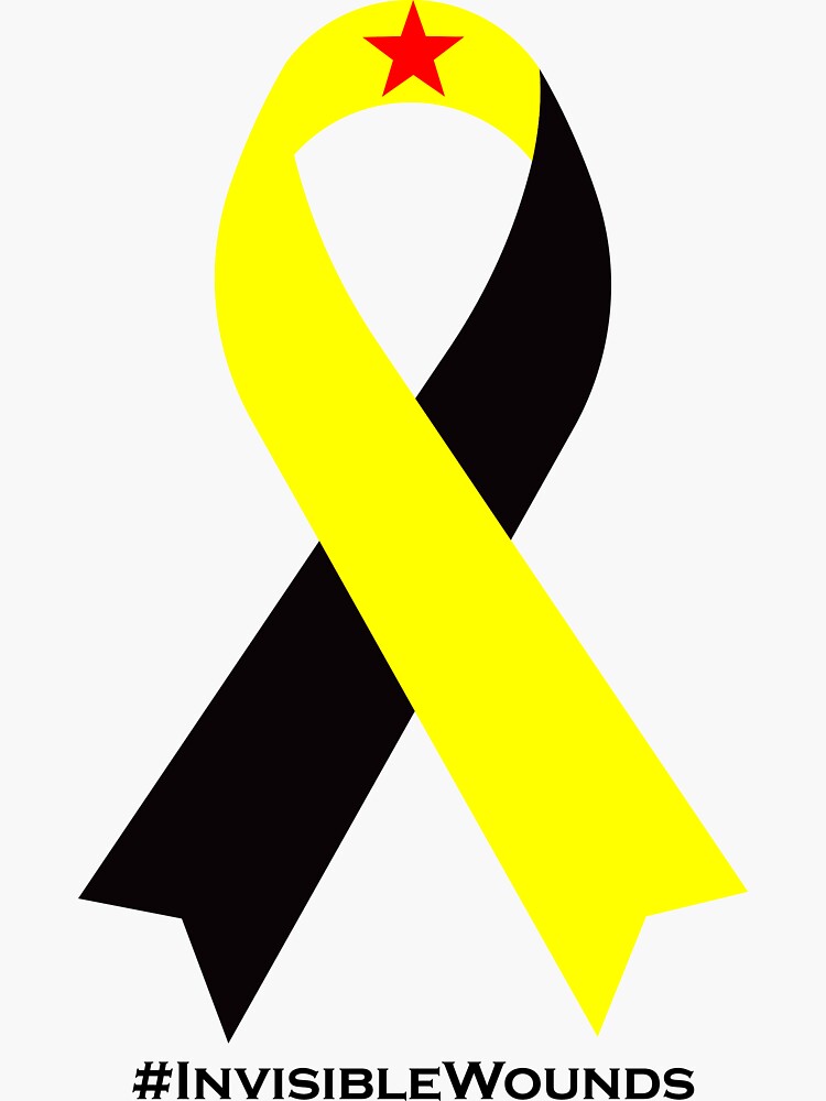 "PTSD/TBI Awareness Ribbon" Sticker by alphaccstore | Redbubble
