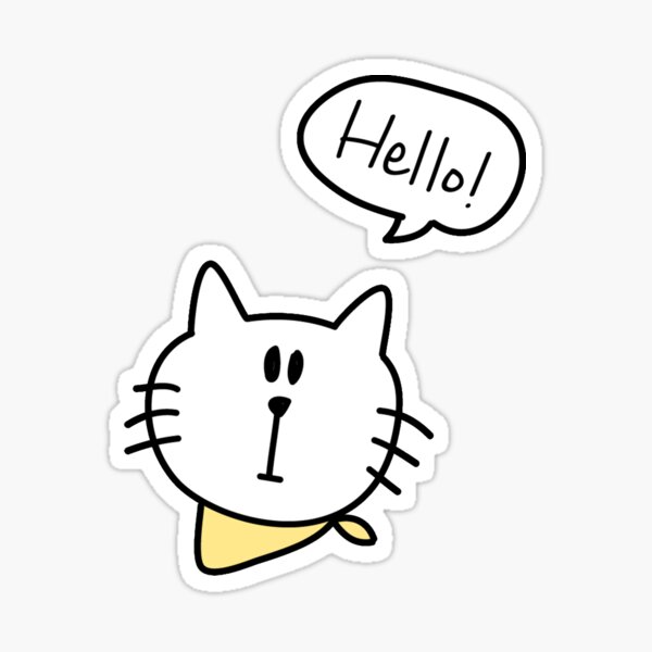 "Cat Says Hello" Sticker for Sale by Cat-Valley | Redbubble