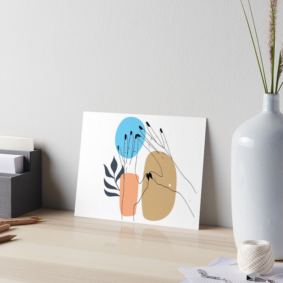 "Beautiful Abstract One Line Drawing Hand Art" Art Board Print by ...