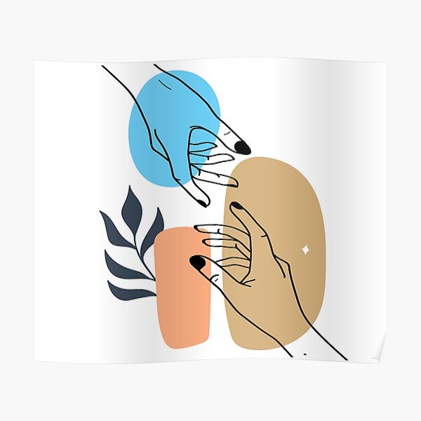 "Beautiful Abstract One Line Drawing Hand Art" Poster by virillanissa ...