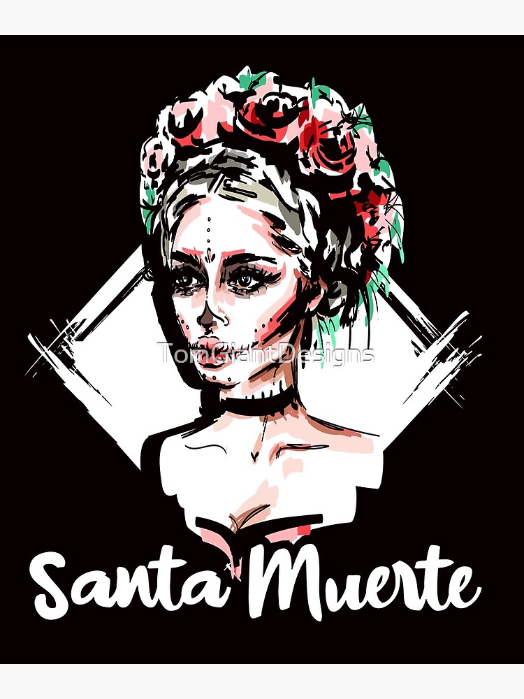 "Santa Muerte Female Deity Satanic Mexican Sugar Skull Dead" Art Print ...