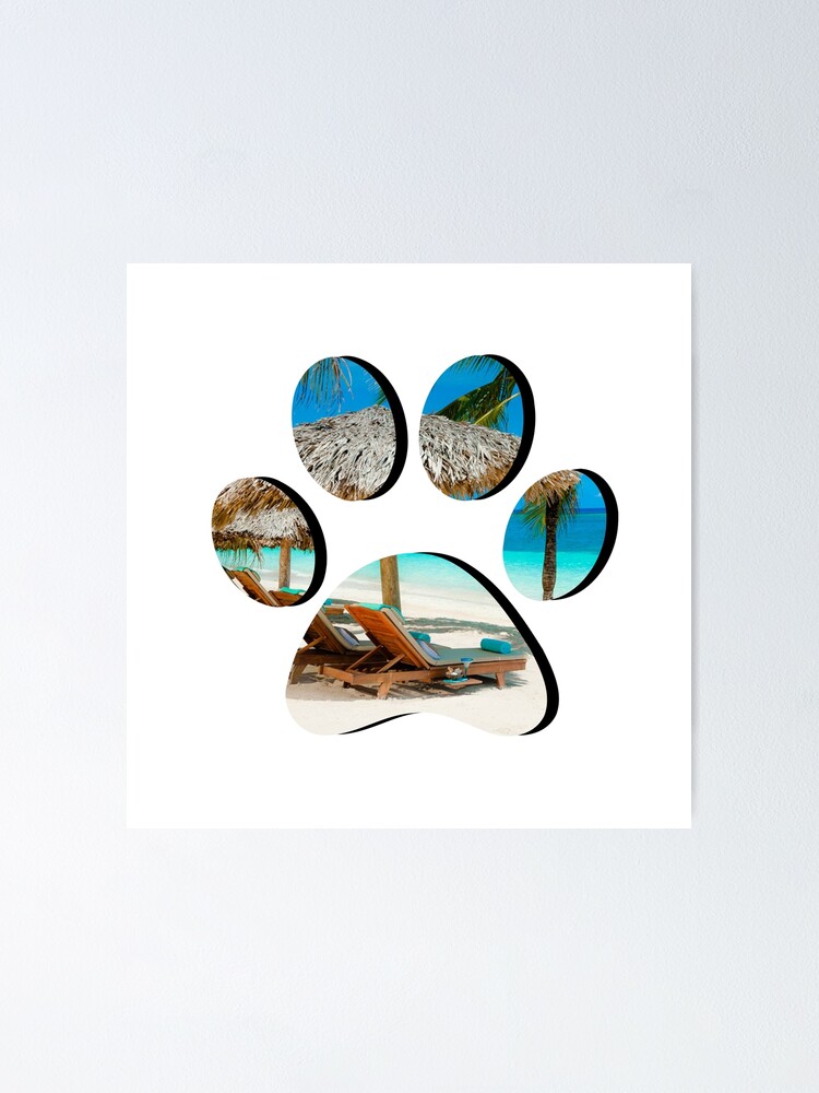 "Beach Paw Print" Poster for Sale by ViviTV | Redbubble