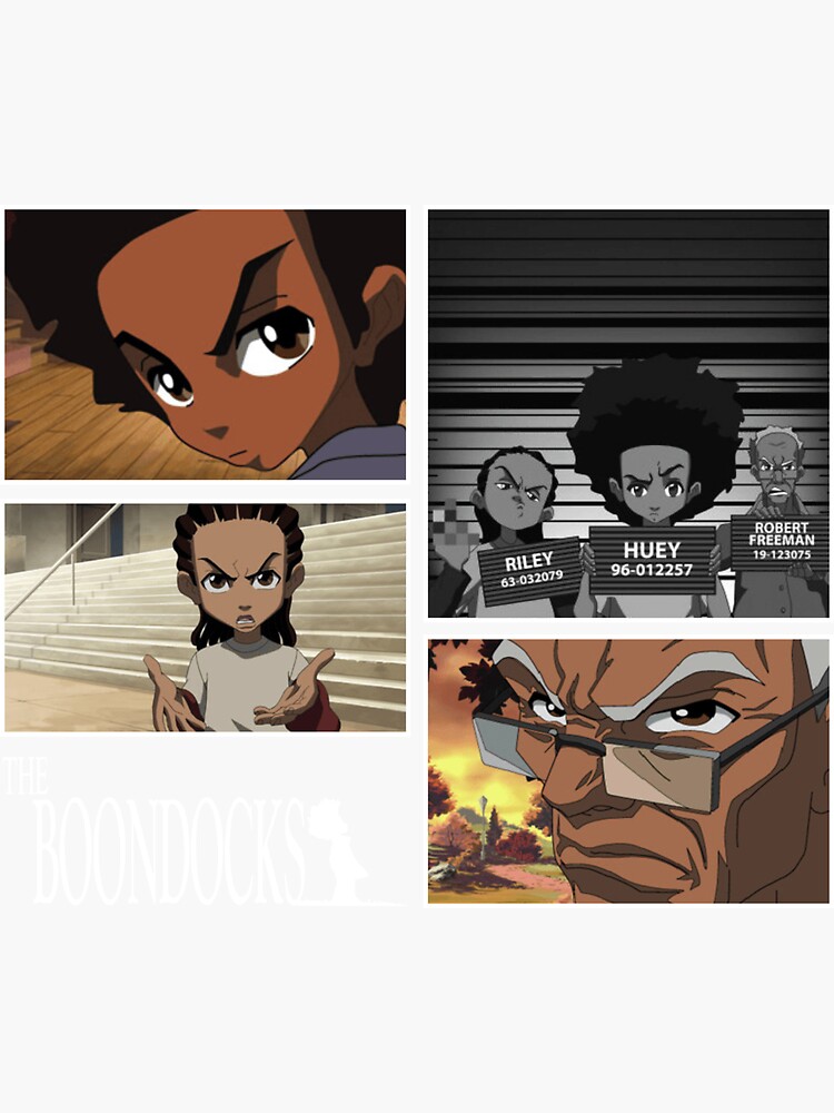 "THE BOONDOCKS" Sticker by RonaldStephens | Redbubble
