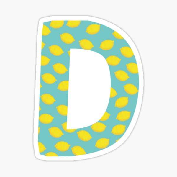 "Lemon Summer Monogram Alphabet Letter D - Initial" Sticker by karen ...