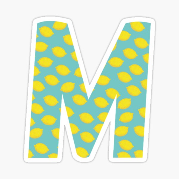 "Lemon Summer Monogram Alphabet Letter M - Initial" Sticker by karen ...