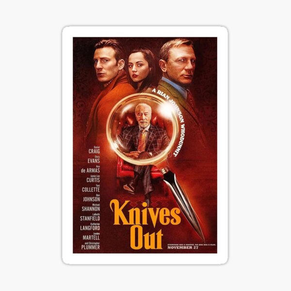 "Knives Out Cast Characters" Sticker by amymullinsML | Redbubble