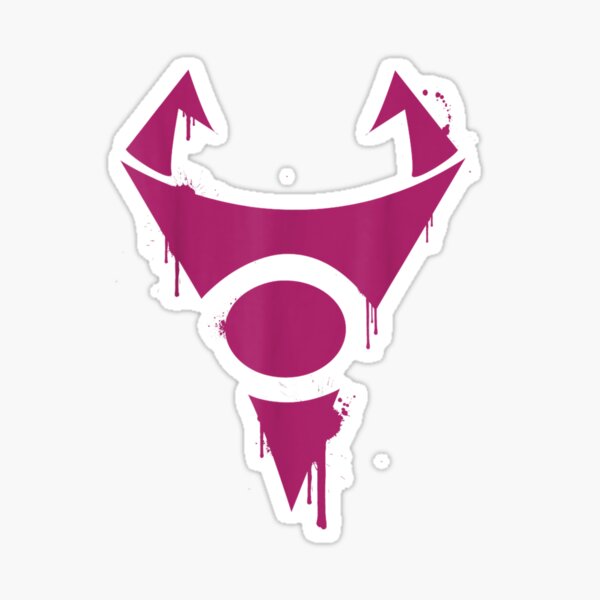 Pegatina «Plantilla de pintura en aerosol púrpura con el símbolo de ...