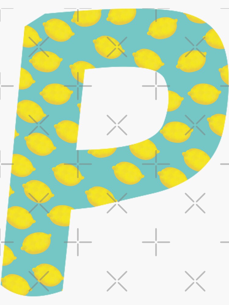 "Lemon Summer Monogram Alphabet Letter P - Initial" Sticker by karen ...